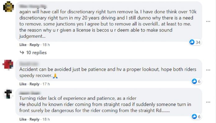 Motorcyclists Collided in Discretionary Right Turn at Bukit Panjang ...