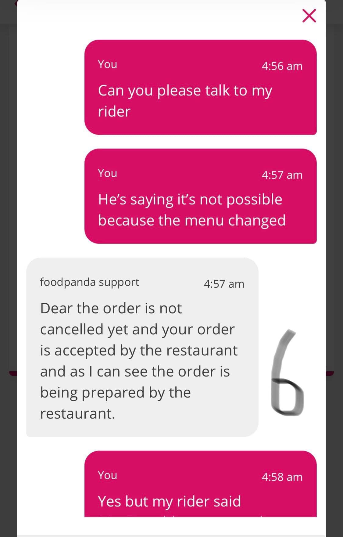 foodpanda’s Online Support Replied Like Mark Zuckerberg; Conversation ...