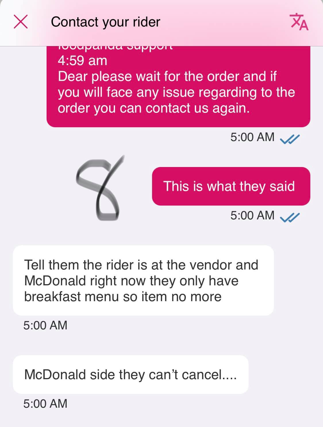 foodpanda’s Online Support Replied Like Mark Zuckerberg; Conversation ...