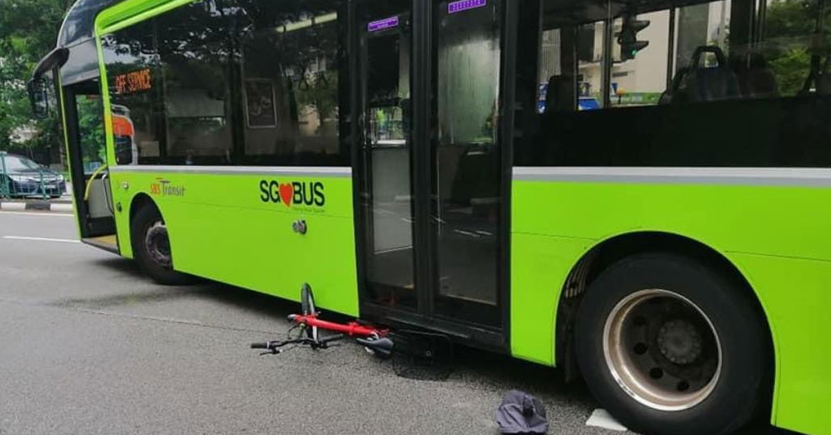 Bus in Yishun Ran into 11YO Cyclist; Bicycle Got Stuck Under the Bus ...