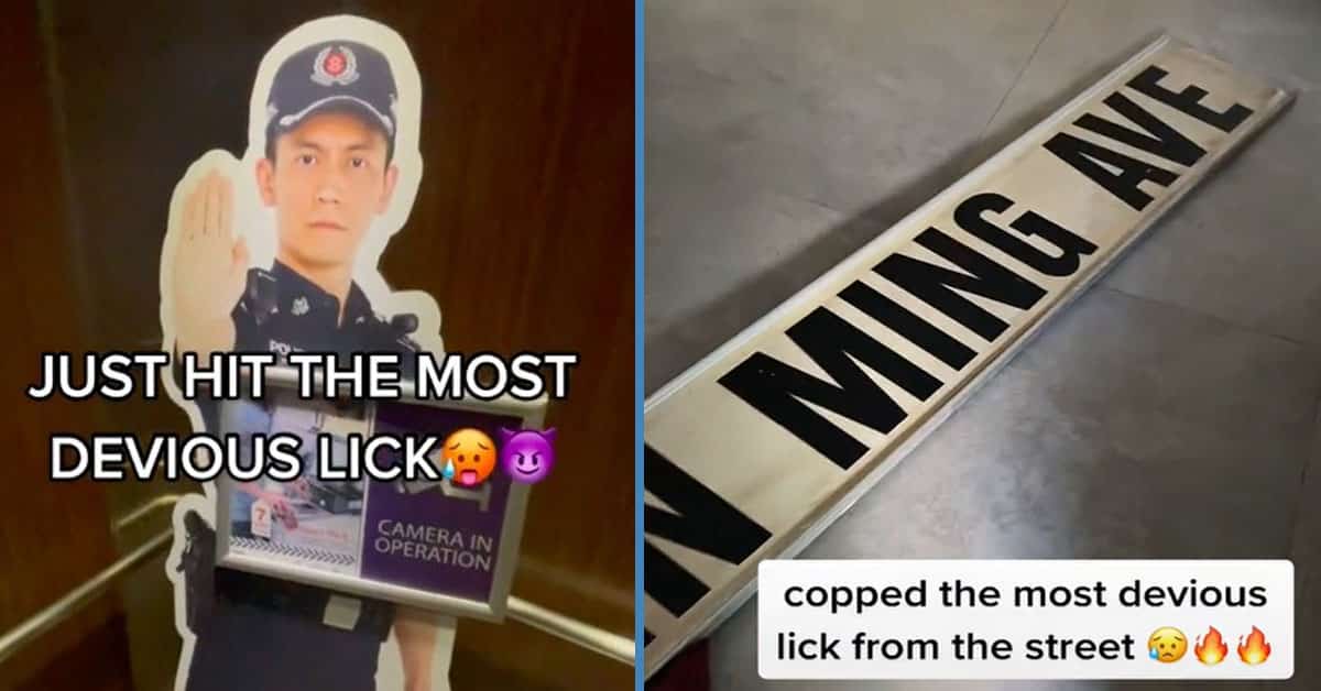 TikTokers Are Allegedly Stealing Public Property in S'pore for the 'Devious Lick' Challenge ...