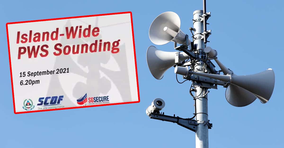 SCDF Will Sound Public Warning System on 15 Sep; Those With SGSecure ...