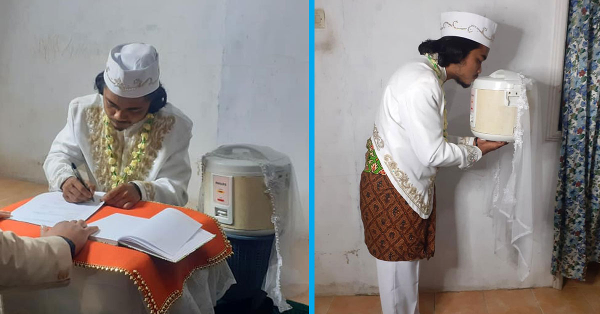 Man Marries Rice Cooker in Indonesia; They Even Took Wedding Photos ...