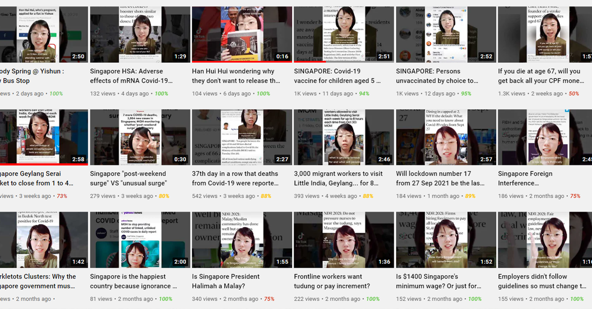 Han Hui Hui is Now An Active YouTuber Who Posts Short Videos About S ...
