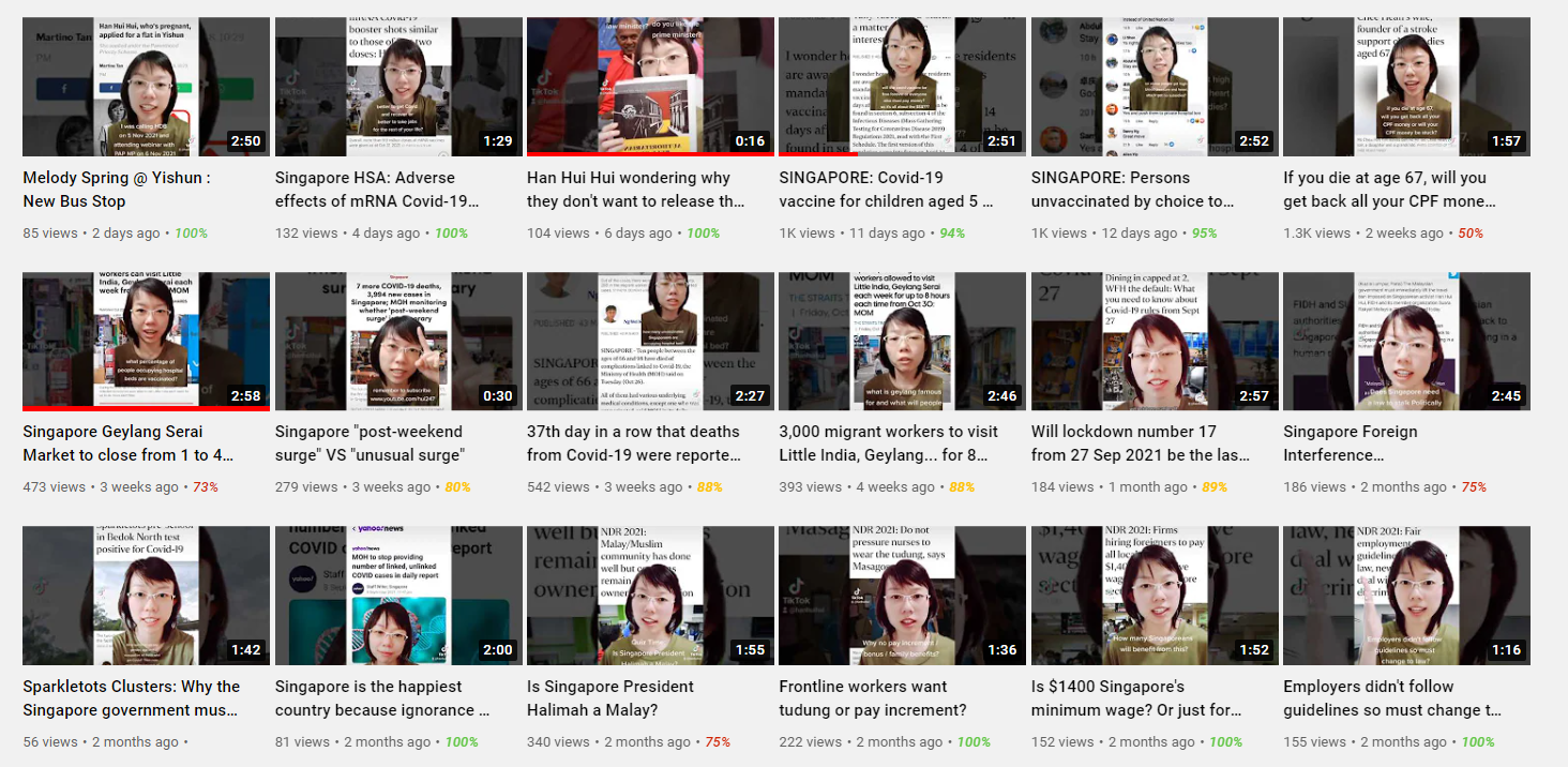 Han Hui Hui is Now An Active YouTuber Who Posts Short Videos About S ...