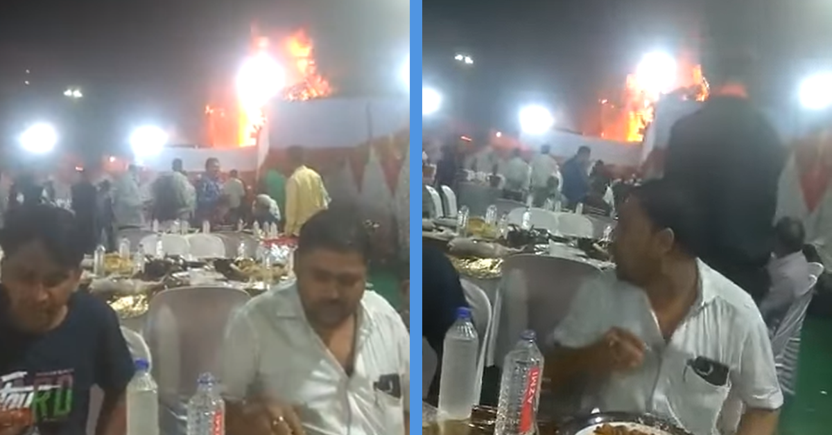 Wedding Guests in India Continue Eating Even When There’s a Massive ...
