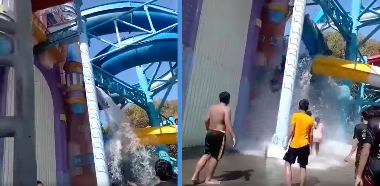 Water Slide in Indonesia Gave Way, Sending People Crashing to the ...