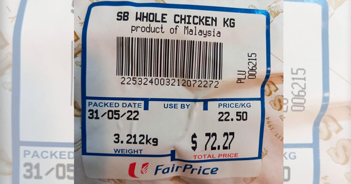 NTUC FairPrice Responds to Image of a Pack of Chicken That Costs $72.27 ...