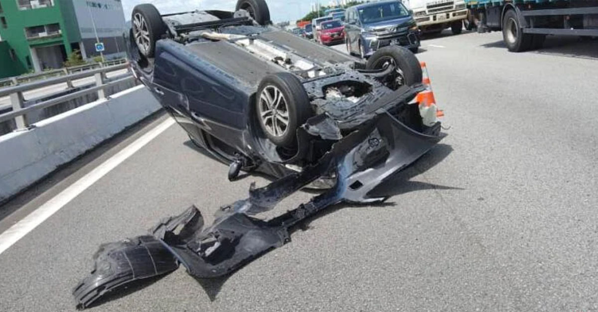 Car Allegedly Overturned on AYE After Trying to Avoid a ‘Flying Wheel ...