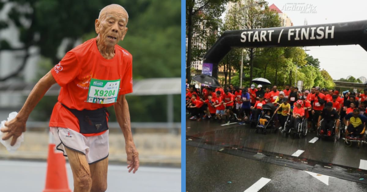 88YO Man Finishes 10km Run in Less than 90 Minutes Under The Rain ...
