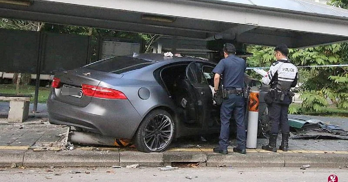 Driver Went MIA After Crashing into Bus Stop at River Valley Road ...