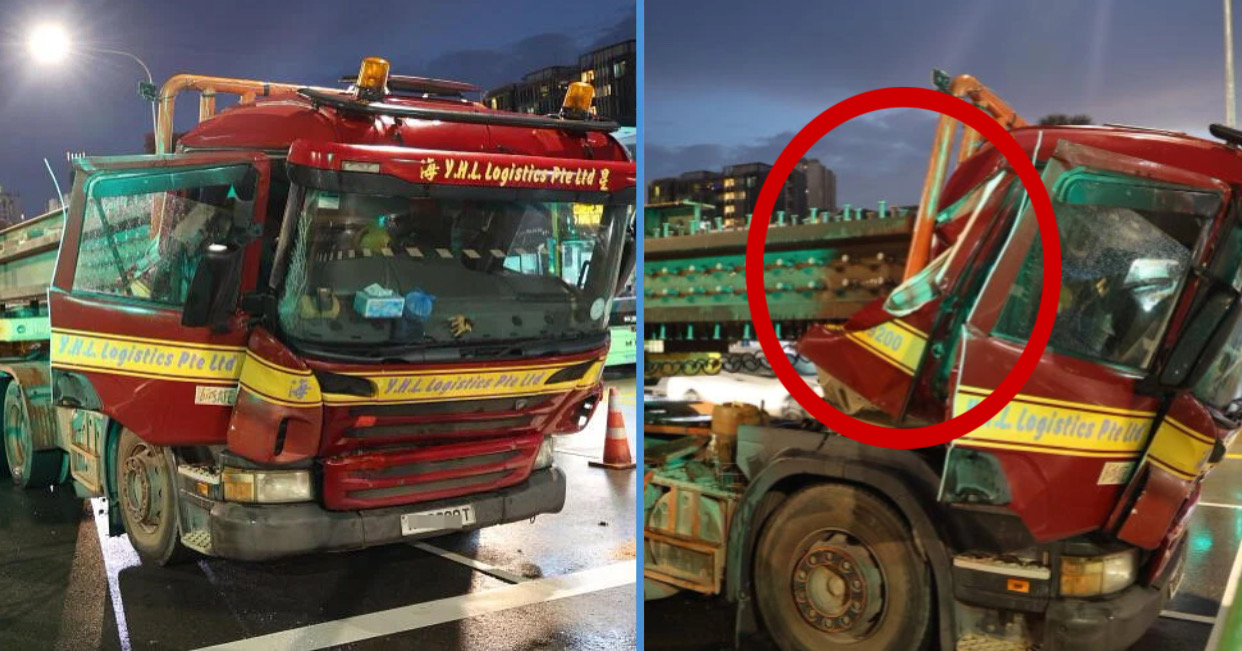 Pillars That a Truck Was Transporting Made a Dent In Driver’s Seat ...