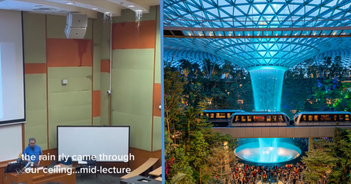 Mini Jewel Rain Vortex Poured From NUS Lecture Hall Ceiling Due to ...