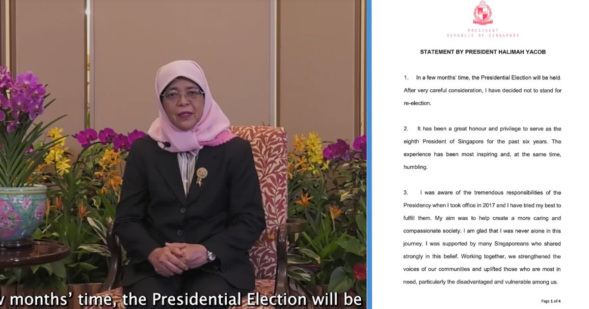 President Halimah Yacob Says She Won't Be Running For President in ...