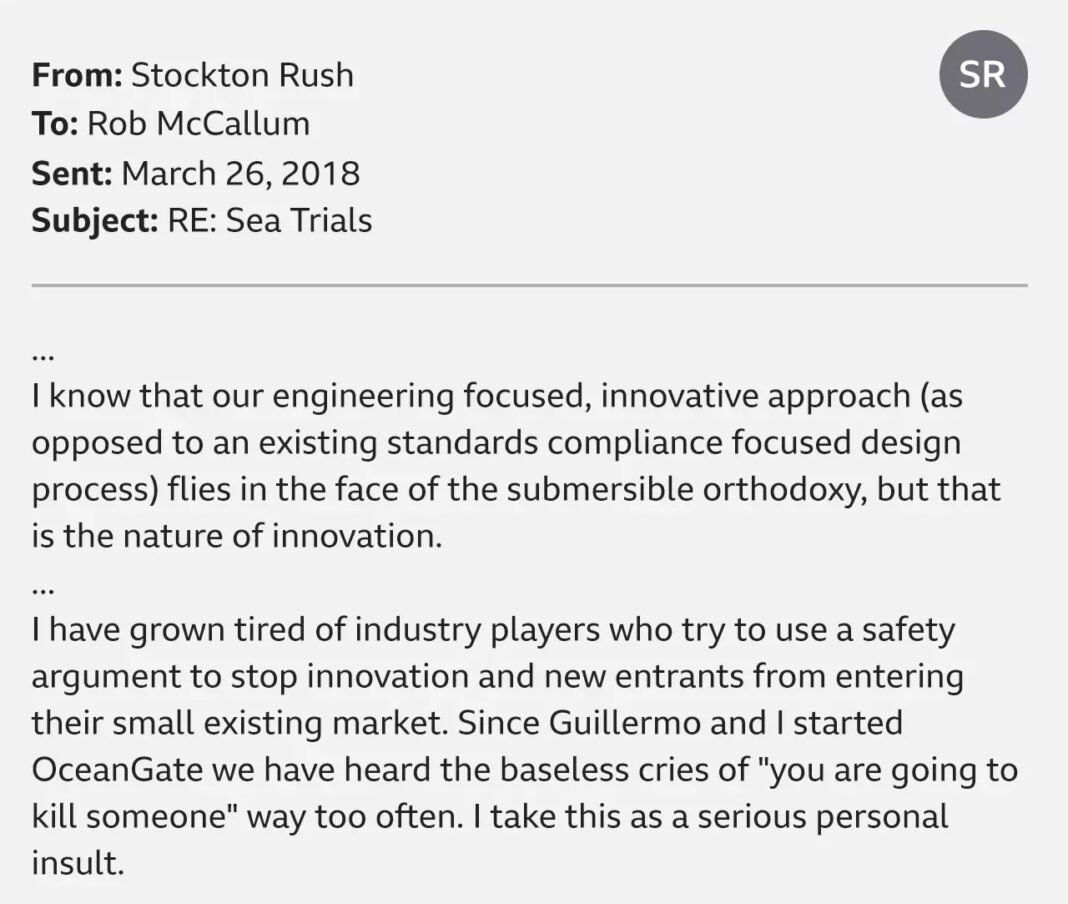 Titan Submersible CEO Had Called Safety Warnings “Baseless Cries ...