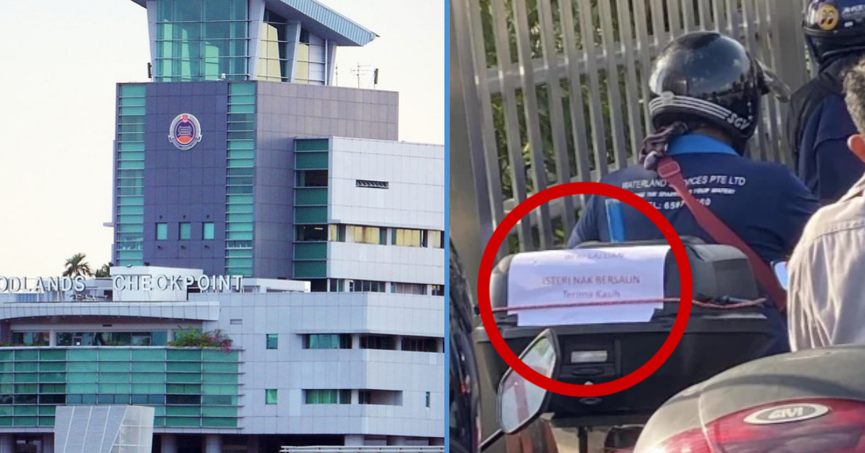 Riders at S'pore Checkpoint Give Way to Johor Man Whose Wife is Giving ...