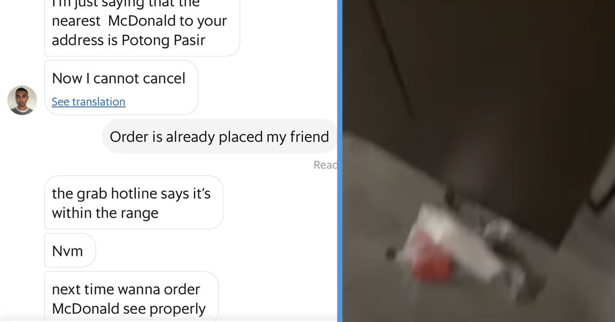 GrabFood Rider Angry That Distance is Too Far, So He Tossed Food Onto ...