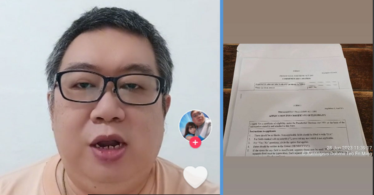 Another Person, "Turritopsis Dohrnii" Teo En Ming, Has Collected Forms for Presidential Election ...