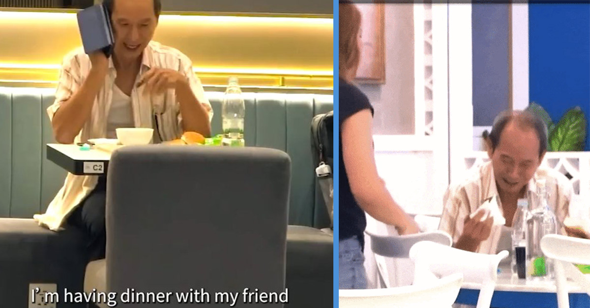 Elderly Who’s Dining Alone Tells Daughter on Phone He’s With Friends ...