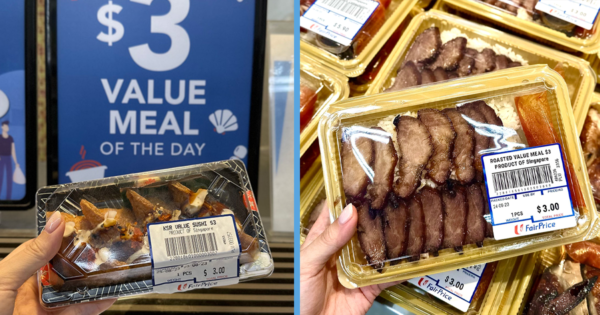 Some NTUC FairPrice Outlets Offering $3 Value Meals, Including Sushi ...