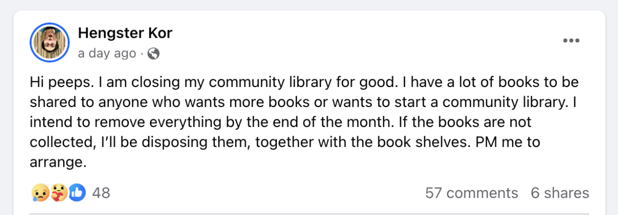 Free Library in HDB Void Deck Closing After Children “Abuse” the ...