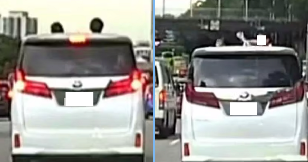 Two Girls Stick Head Out Of Sunroof Of Moving Vehicle On CTE - Goody Feed