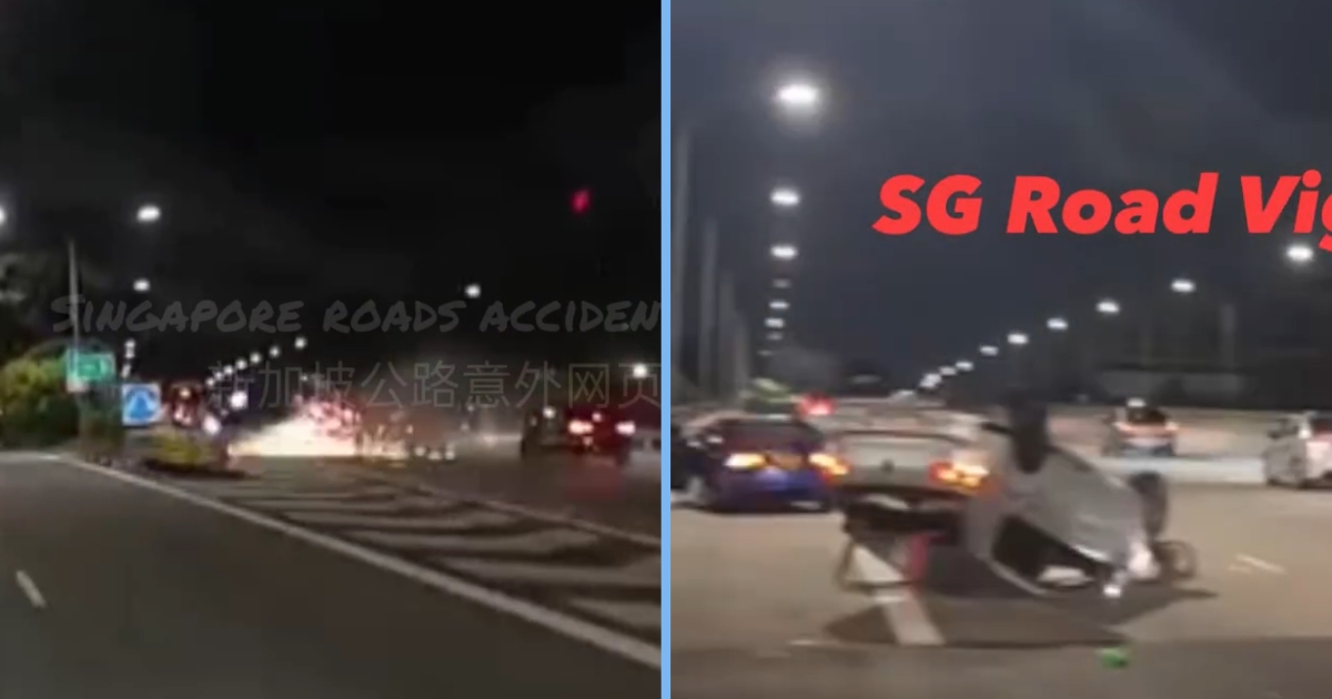 Drink-Driving Accident at TPE Leaves Car Overturned & 3 Injured - Goody ...