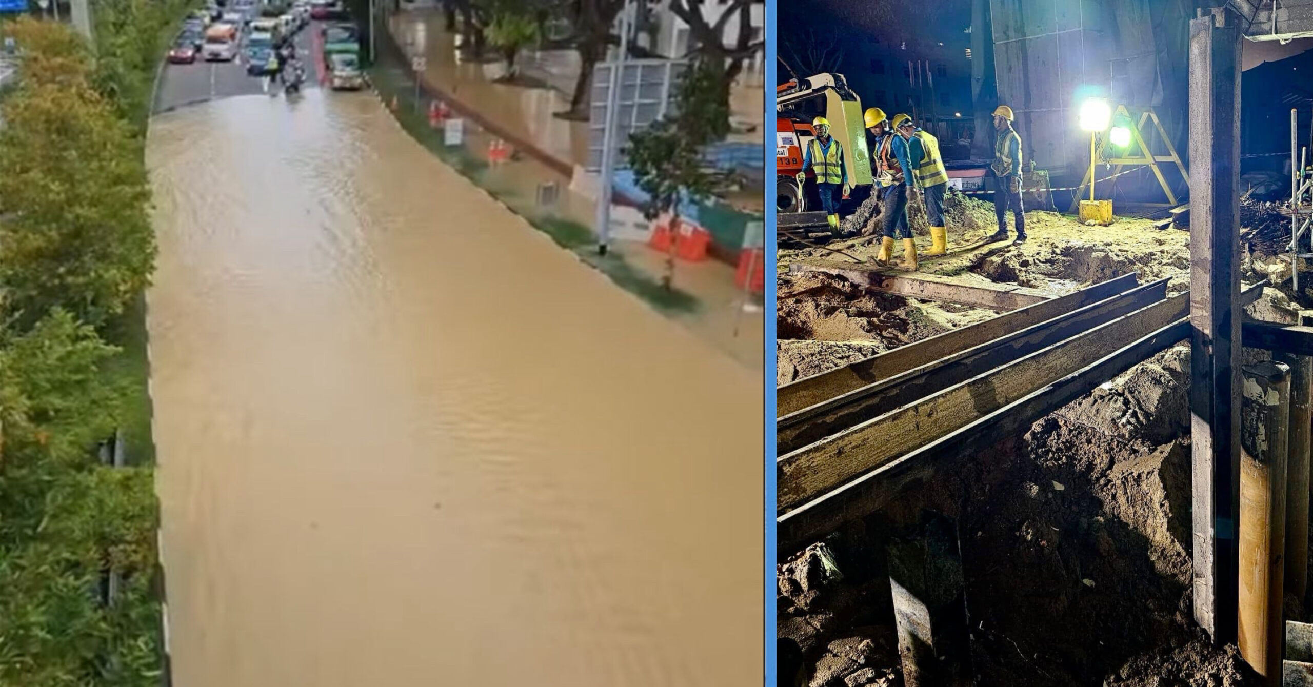 Damaged Pipe at Marine Parade That Caused a “Teh-Like” Flood Completely ...