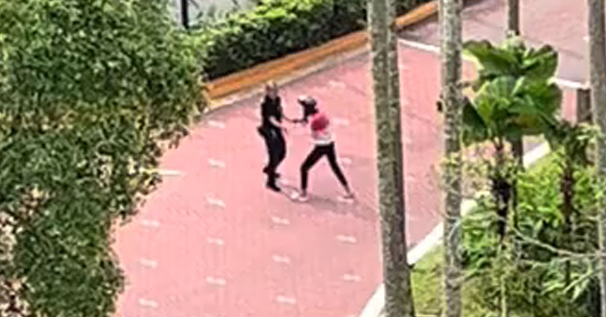 Security Guard & Food Delivery Rider Caught Fighting Physically for ...
