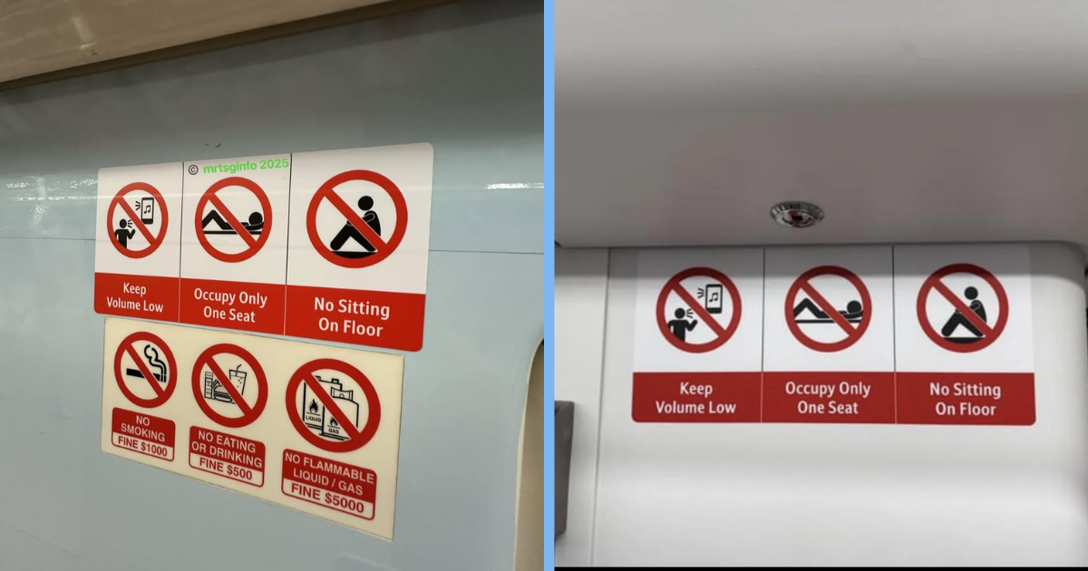 New Prohibition Signs Like “Keep Volume Low” Spotted in S’pore MRT ...