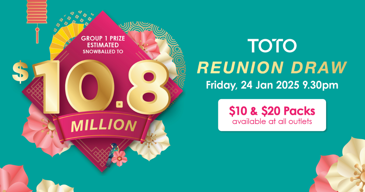 TOTO Jackpot Hits S$10.8M for Reunion Draw on 24 Jan After Two Group 1 Prize Rollovers - Goody Feed