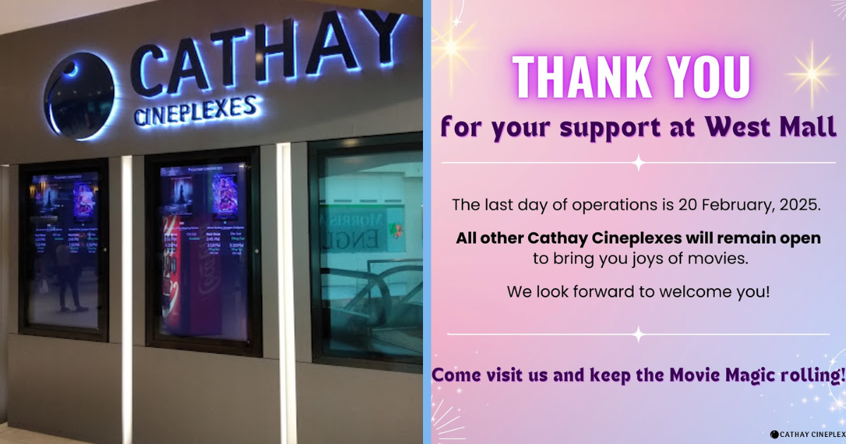 Cathay Cineplexes Closes West Mall Outlet on 20 February, Leaving Chain with Five Locations amid ...