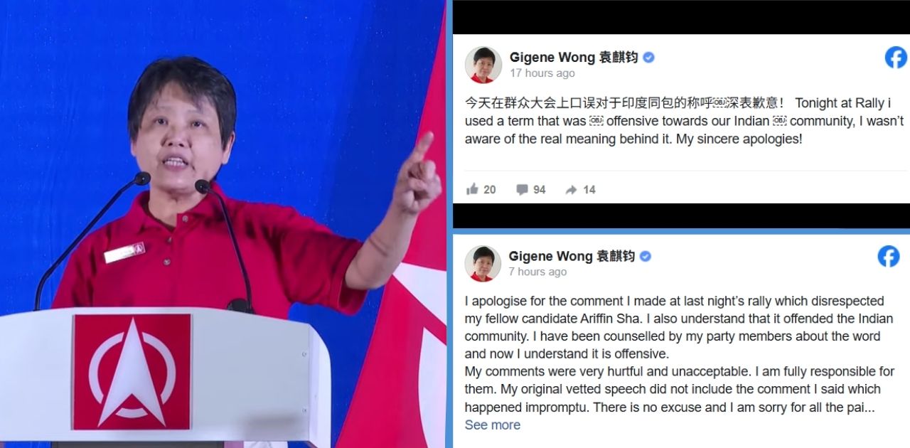 SDP Candidate Dr Gigene Wong Issues Two Apologies after Using Racial ...