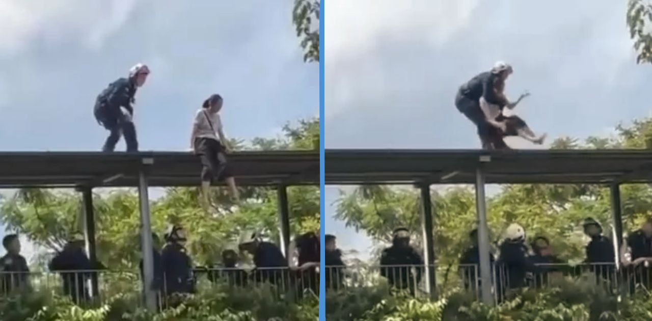 SCDF DART Team Rescues 45-Year-Old Woman from Nex Mall Bridge Roof in ...