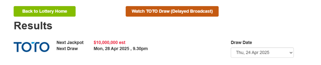 Singapore Toto Jackpot Hits S$10 Million After Three Consecutive Draws ...