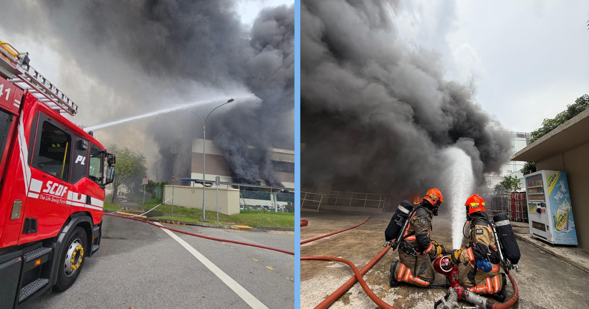 Fire Breaks Out at Tampines Industrial Building, SCDF Deploys Five ...