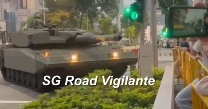 SAF Tank Hits Traffic Light Along North Bridge Road During NDP ...