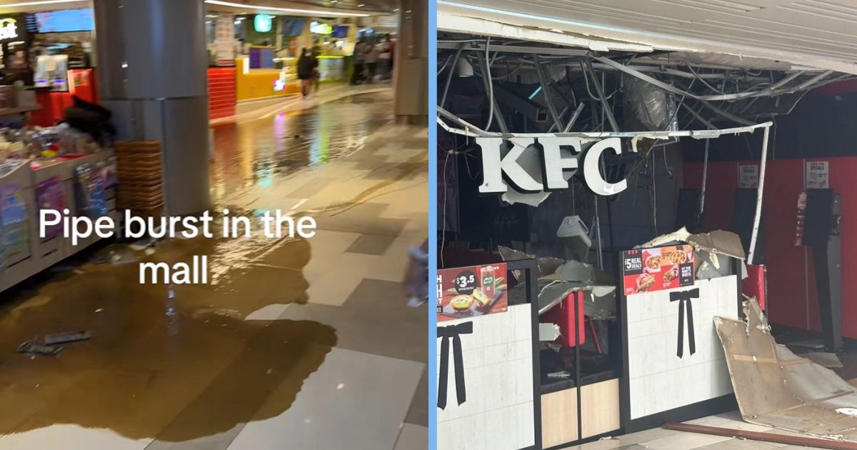 Brown Water Floods Basement and MRT Underpass After Ceiling Collapse at ...